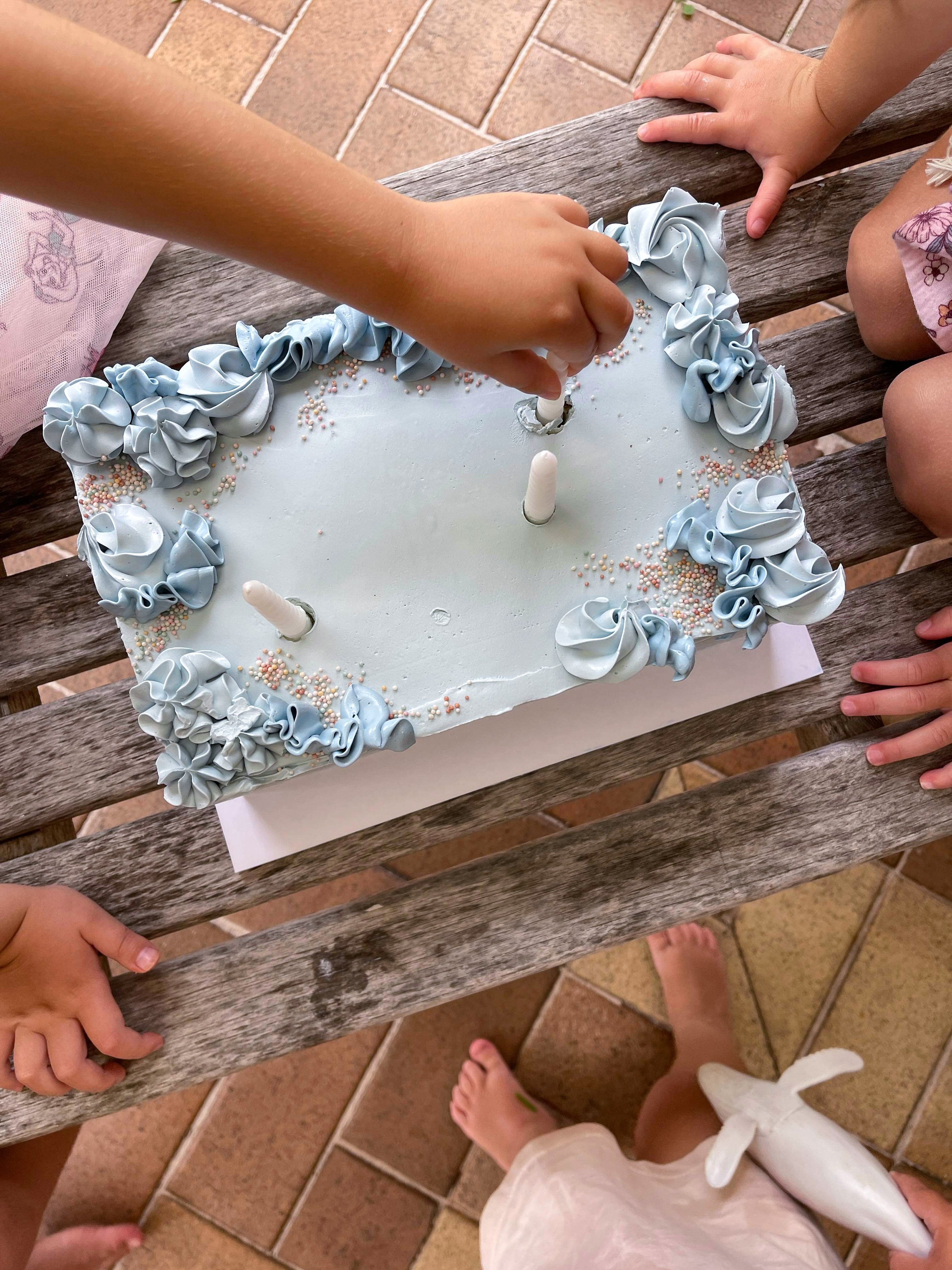 Party Slab Cake -Ruffles and rosettes Birthday Party | Illawarra based ...
